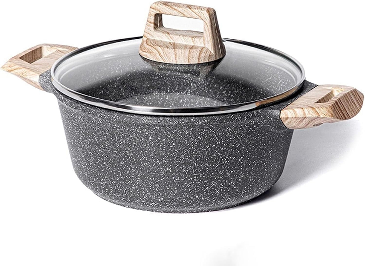 Nonstick Stock Pot with Lid, 5 Quart Granite Large Soup Pot Pasta ...