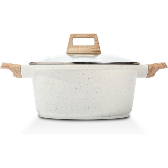 Nonstick Stock Pot with Lid, Granite Casserole Large Soup Pot Pasta ...