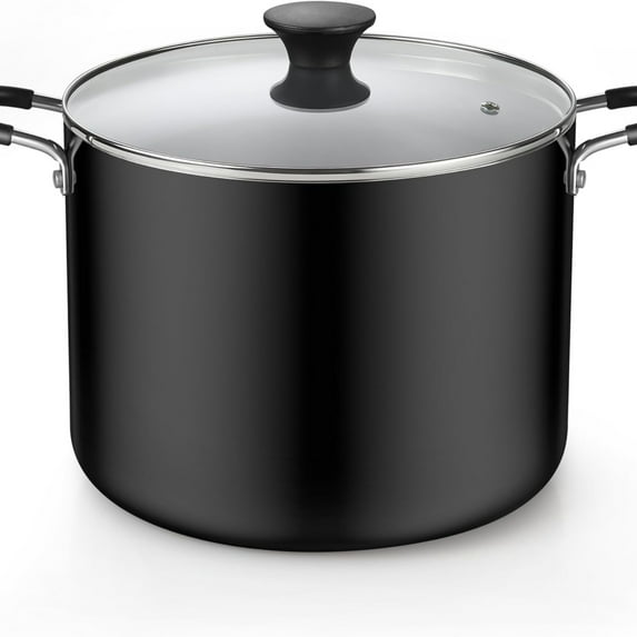 Nonstick Stockpot with Lid 10.5-Qt, Deep Cooking Pot Cookware Canning ...
