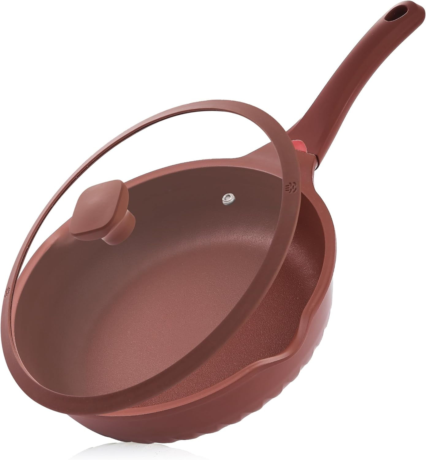 Nonstick Toxin-Free Ceramic Cookware Deep Frying Pan Saute Pan with Lid ...