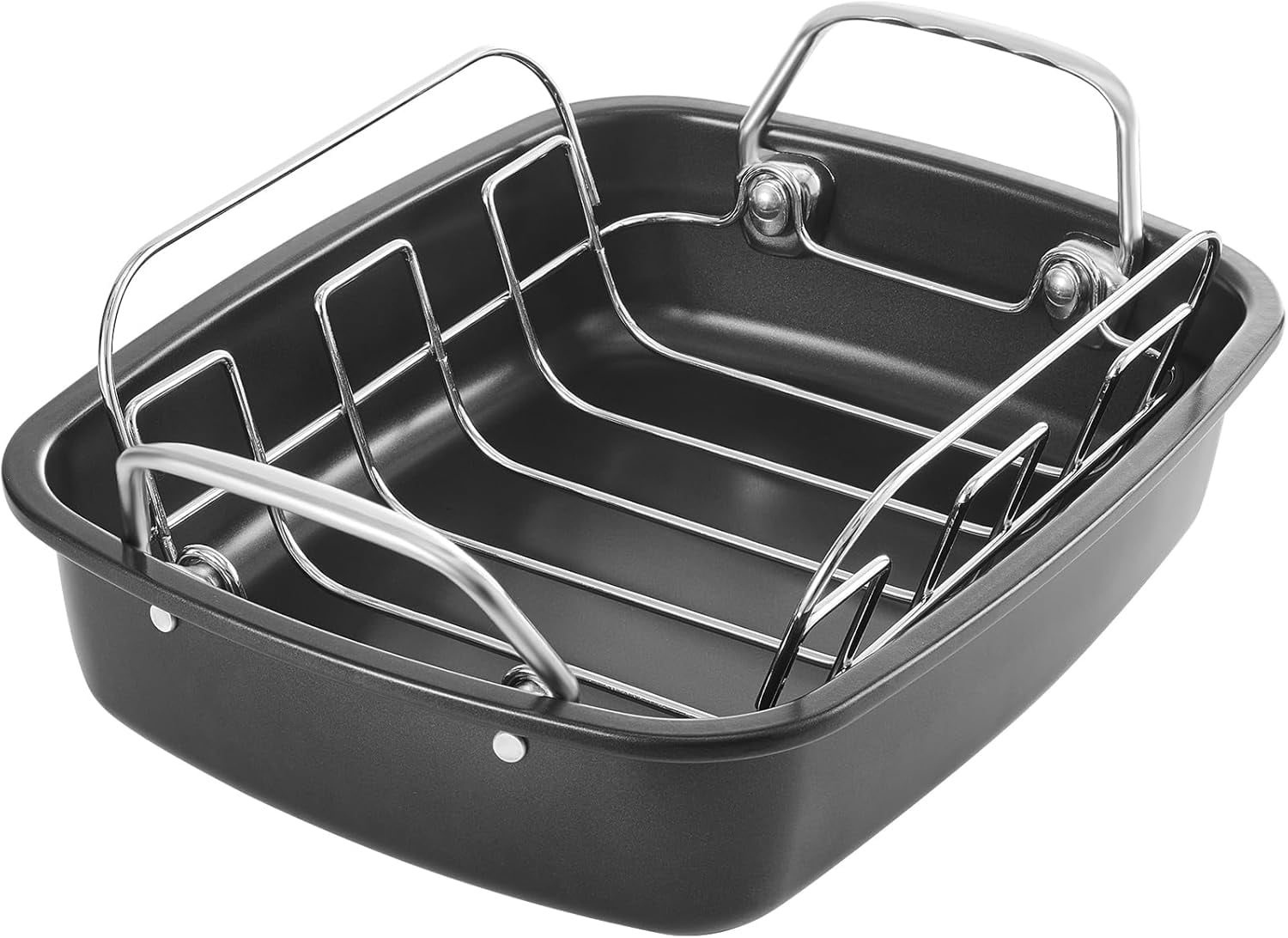 Nonstick Turkey Roasting Pan with Rack 17 x 14 inch - Large Chicken ...