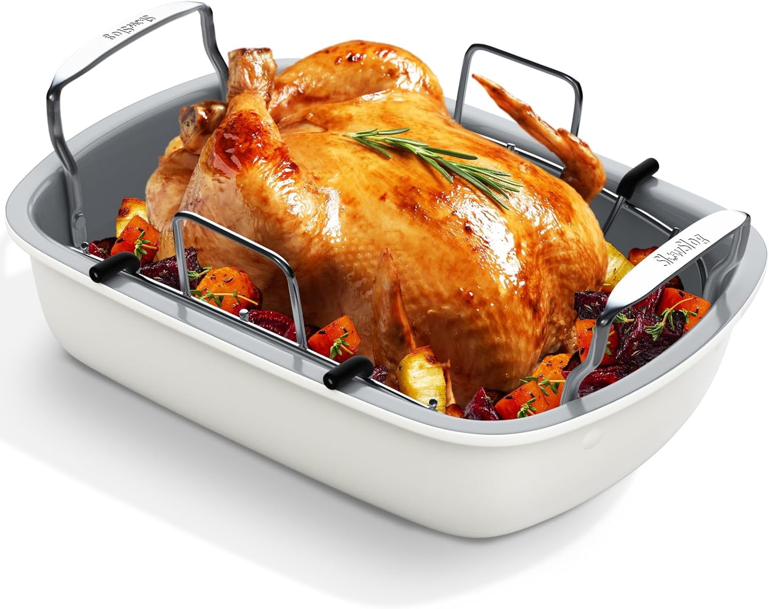 Nonstick Turkey Roasting Pan with Rack, 17 x 13 Inch Turkey Pan, large ...