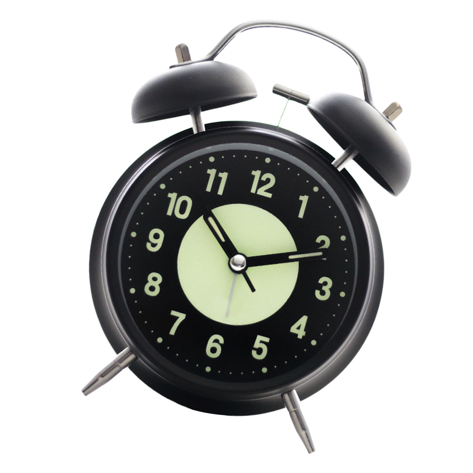 Nonticking Metal Alarm Clock with Glowing Dials Powerful Wake Up Sound ...