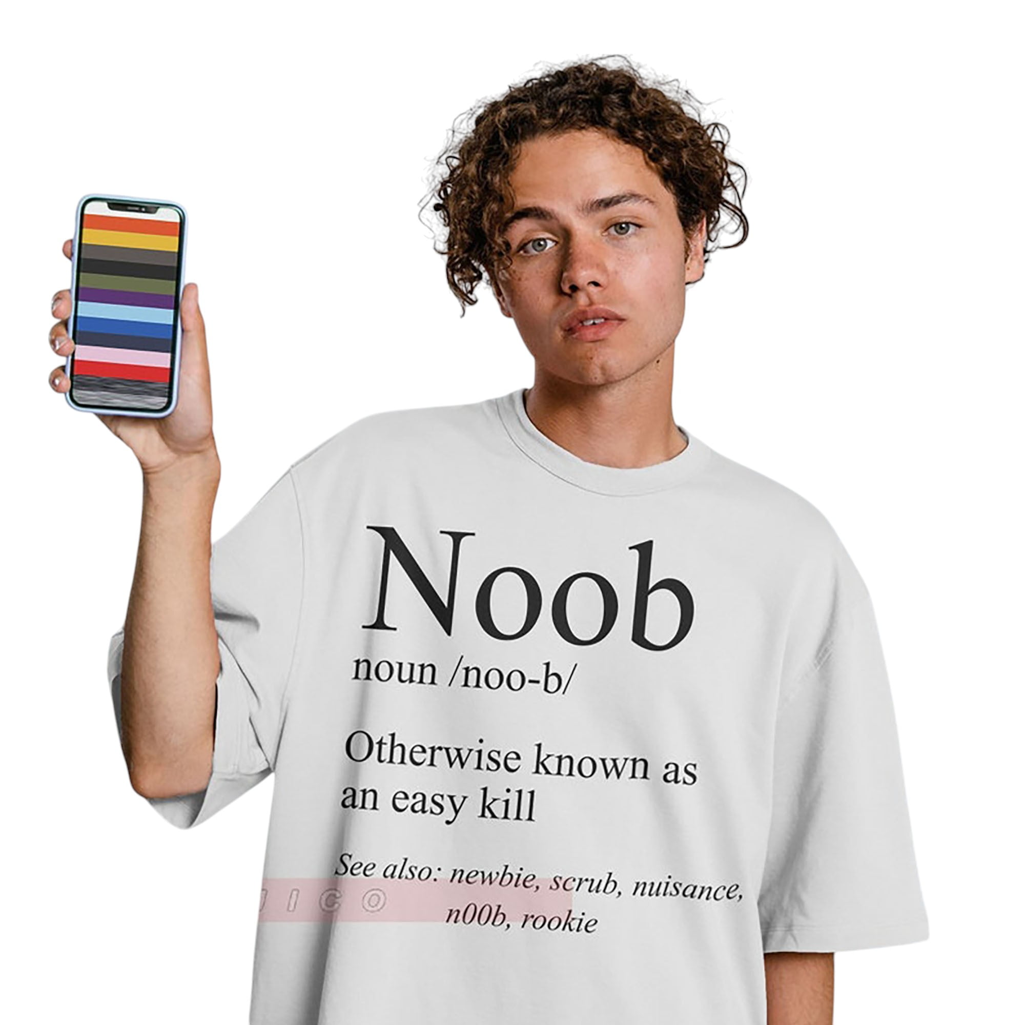 Noob Definition Retro Unisex Classic 2D T-Shirt - Vintage Gamer Gaming ...