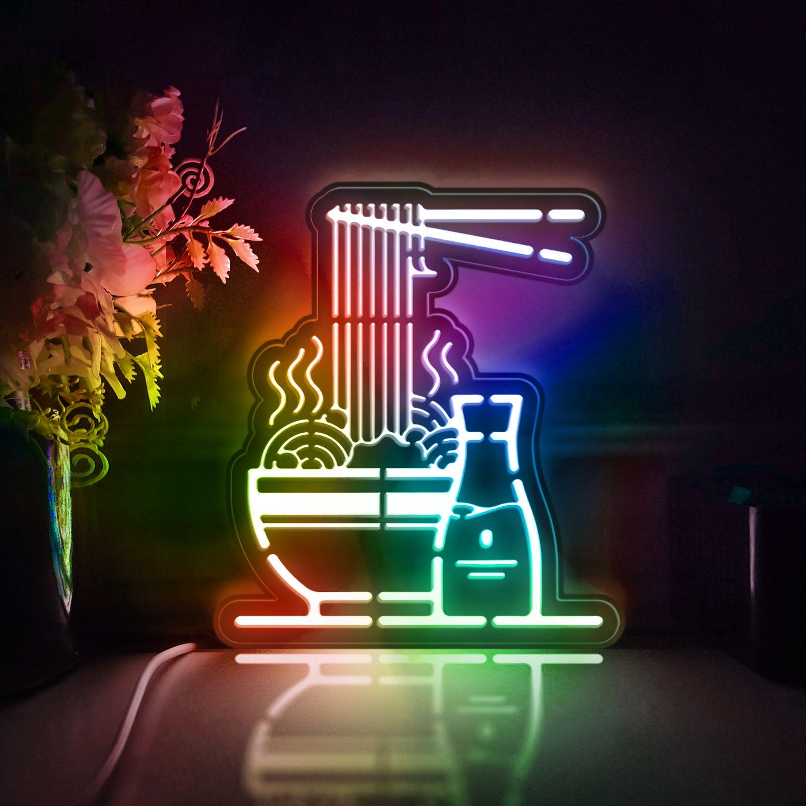 Noodle And Soy Sauce Led Light Box, Dimmable Neon-Like Light Signs USB ...