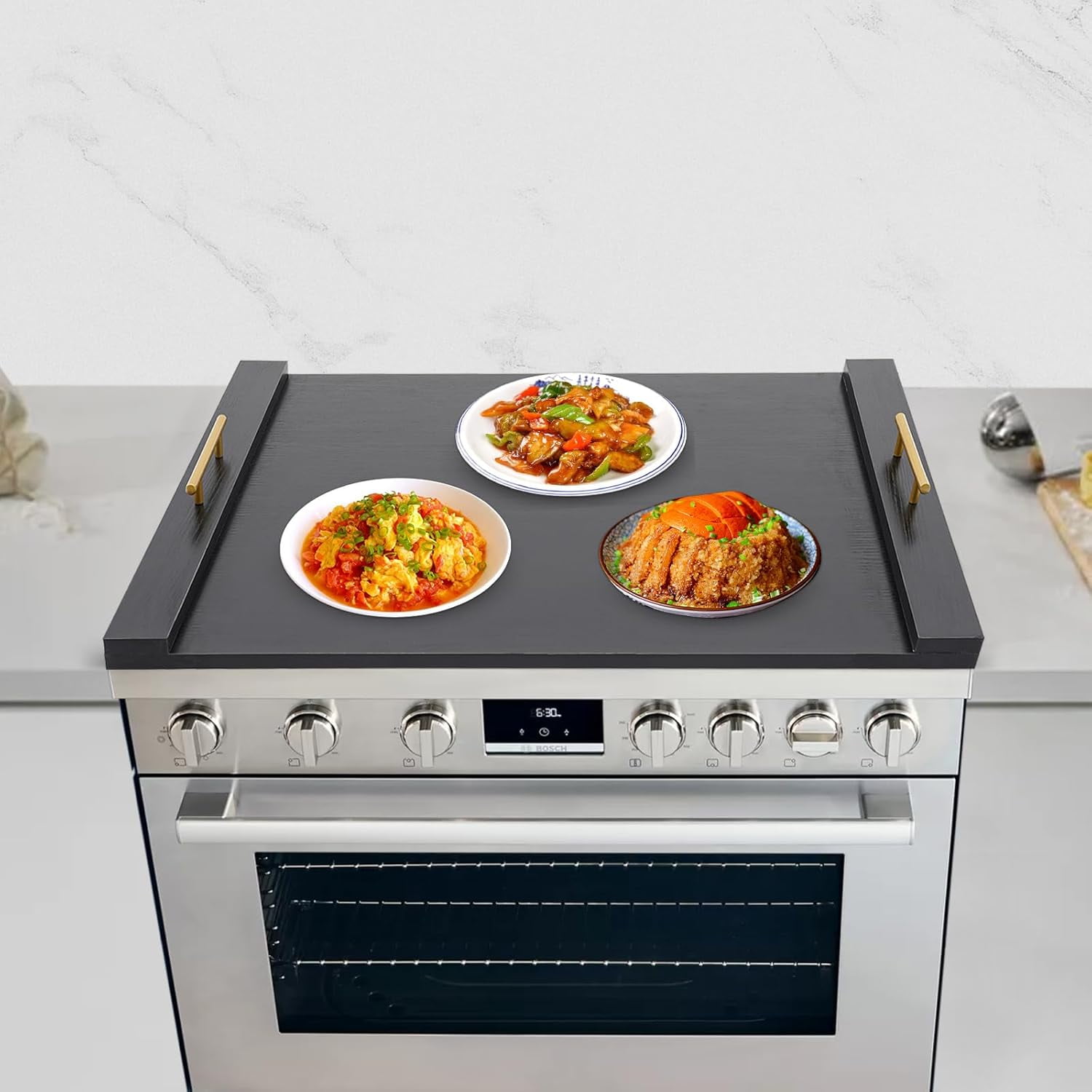 Noodle Board Stove Cover with Handles, Large Charcuterie Board and ...