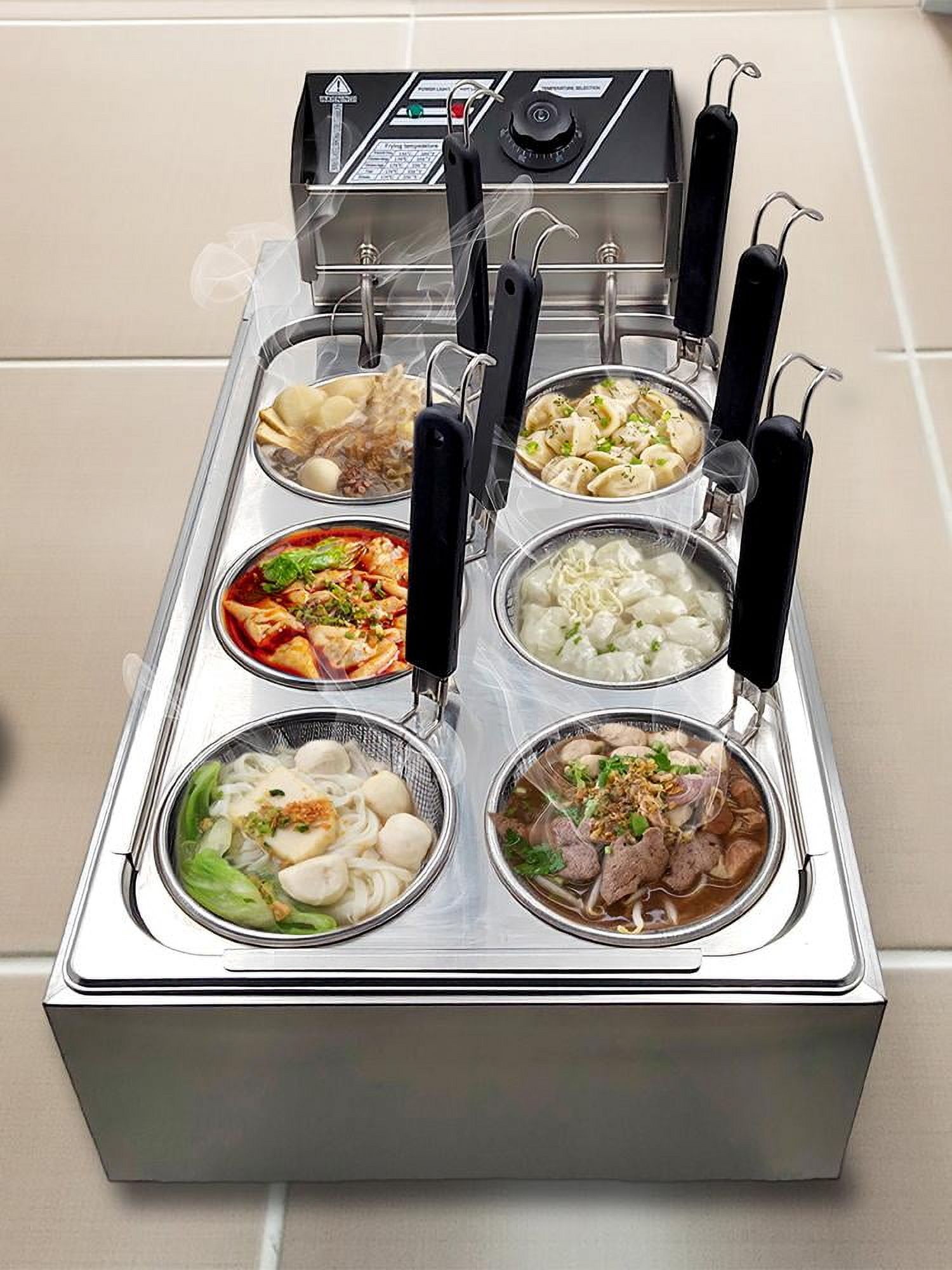 Noodle Cooking Machine 1500W 6-Holes Commercial Electric Pasta Stove ...