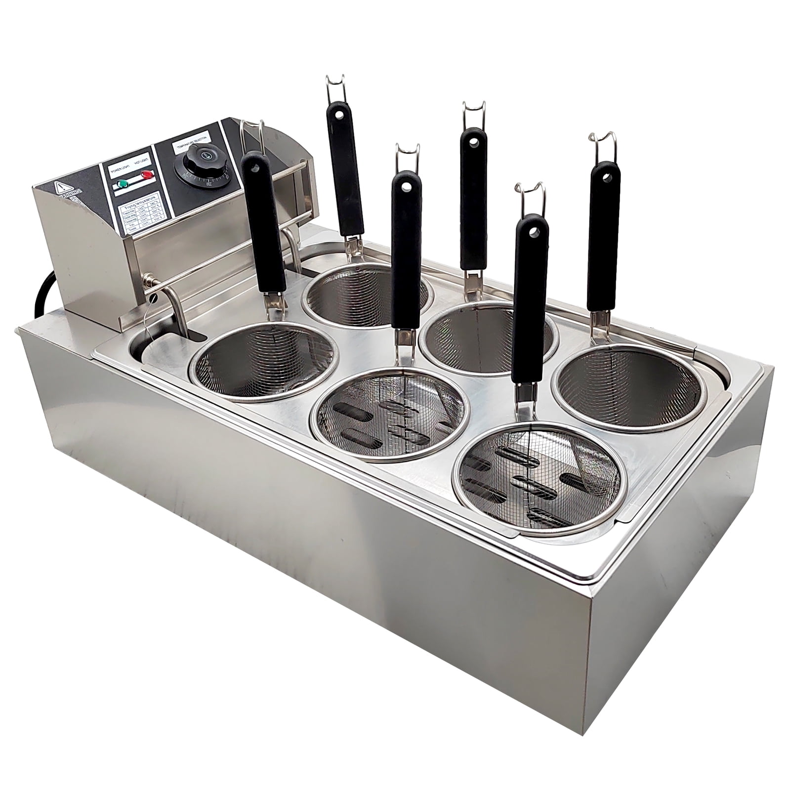 Noodle Cooking Machine | 1500W 6-Holes Commercial Electric Pasta Stove | Stainless Steel Noodle ...