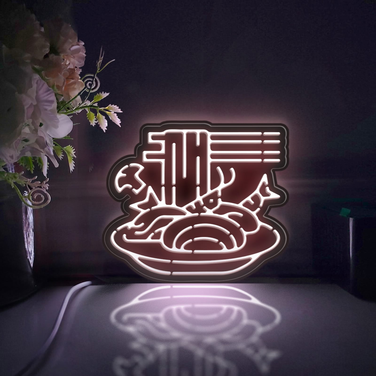 Noodle Led Light Box, Dimmable Neon-Like Light Signs USB Power for Wall ...