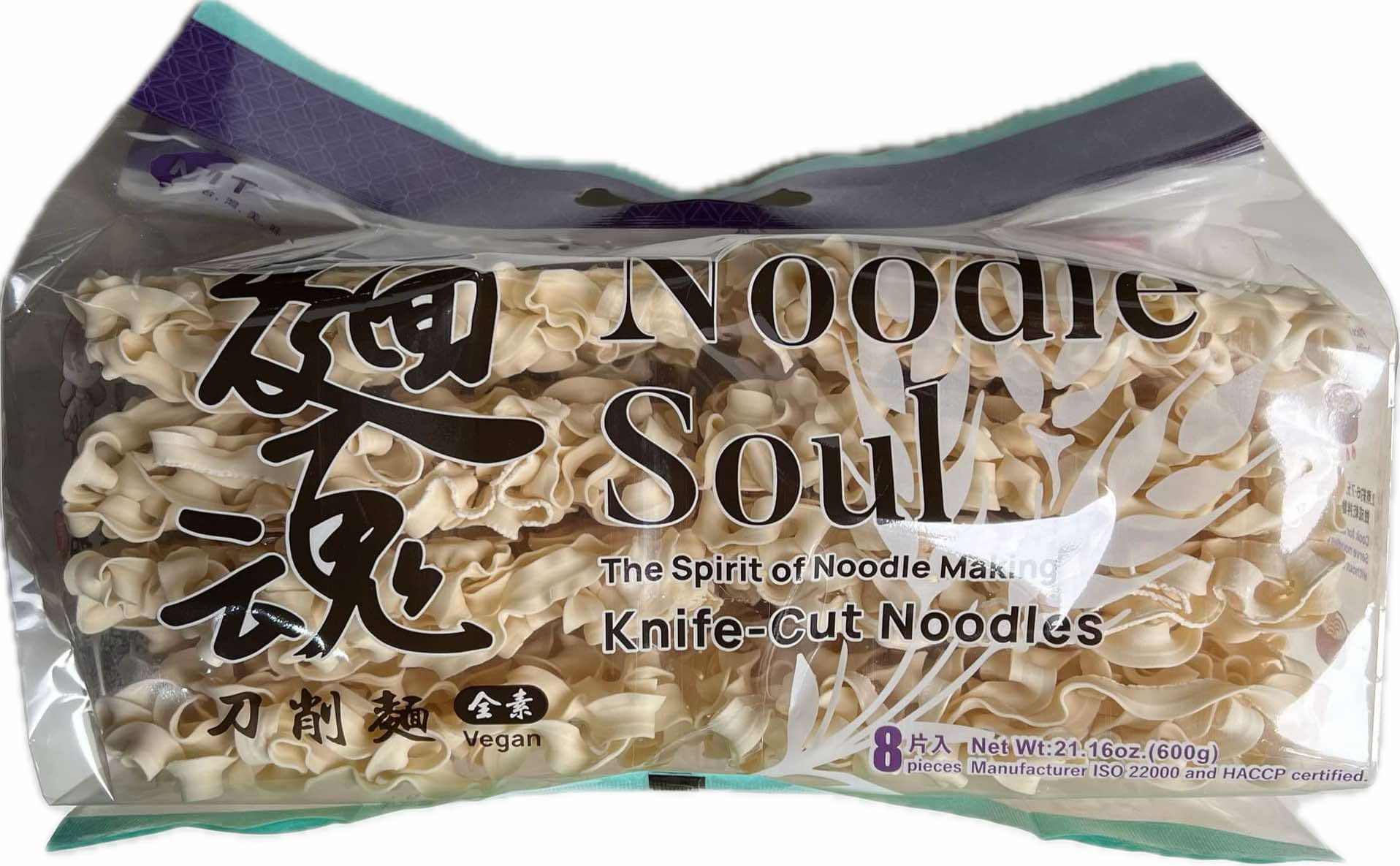 Noodle Soul Chewy Vegan Knife Cut Sliced Noodles, 21.16oz, Traditional ...