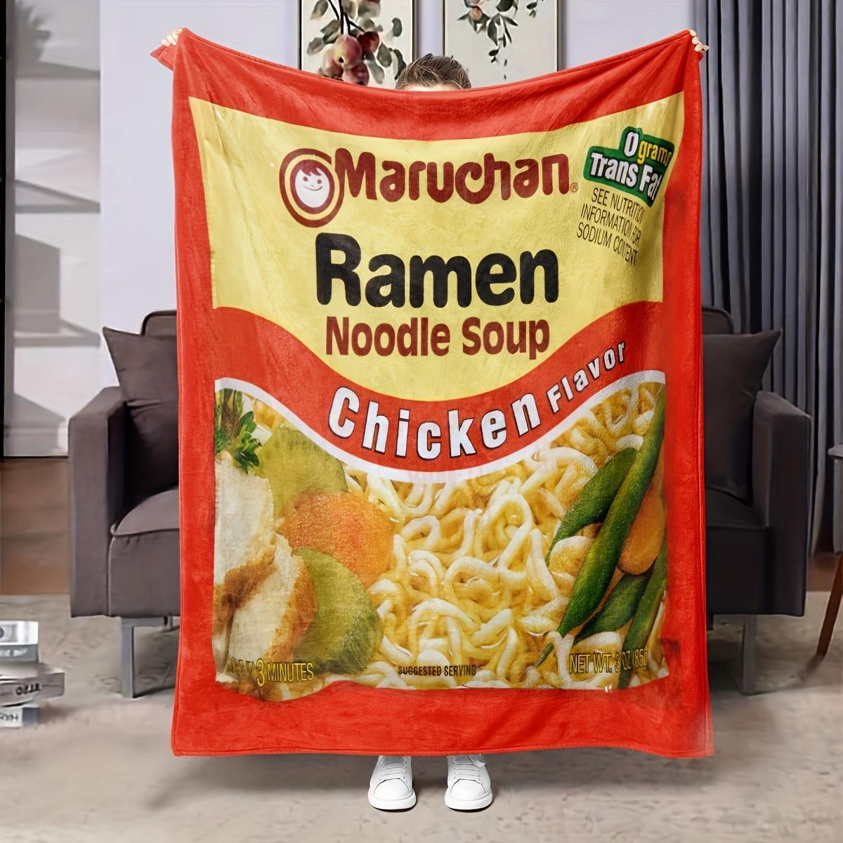 Noodle Soup Chicken Flavor Ramen Blanket Soft Cozy Lightweight Flannel ...