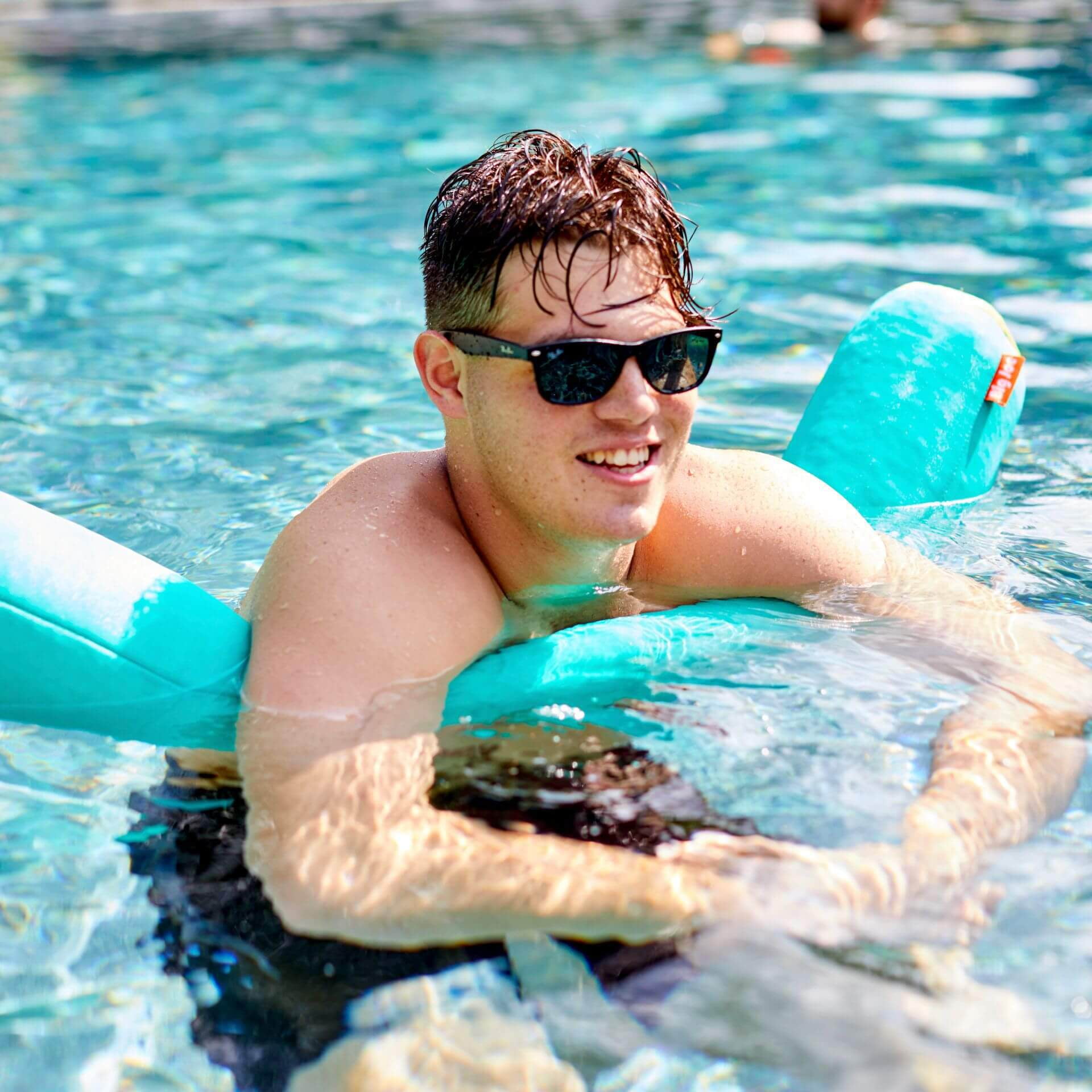 Big Joe Noodle No Inflation Needed Pool Float, Quick Draining Fabric ...