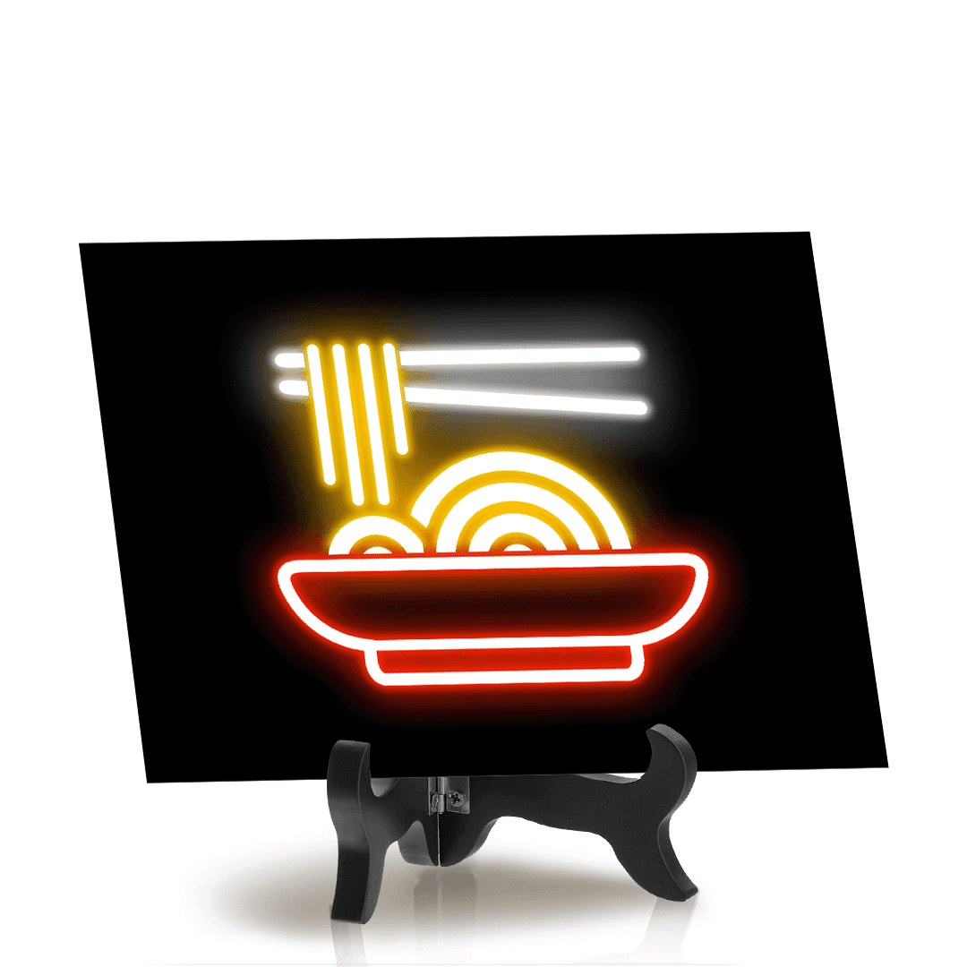 Noodles Neon Graphic Style Table Sign with Acrylic Stand (6x8“) | Live ...