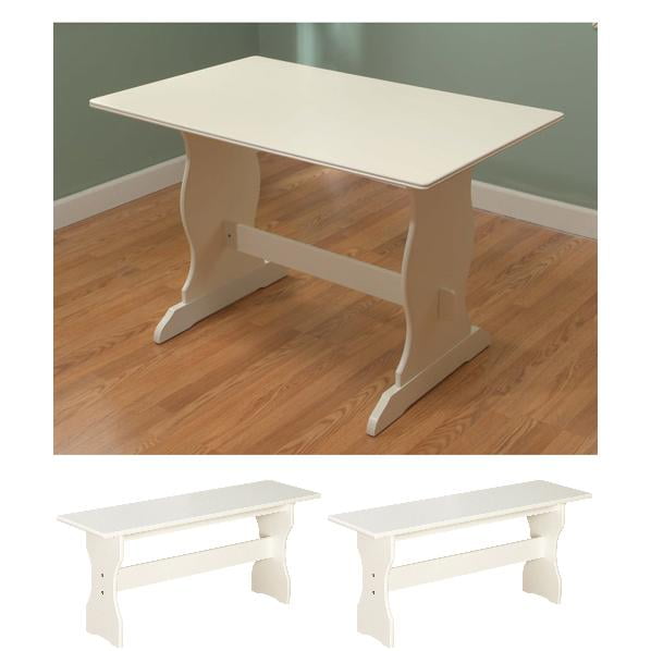 Nook 3-Piece Dining Set, White - Walmart.com