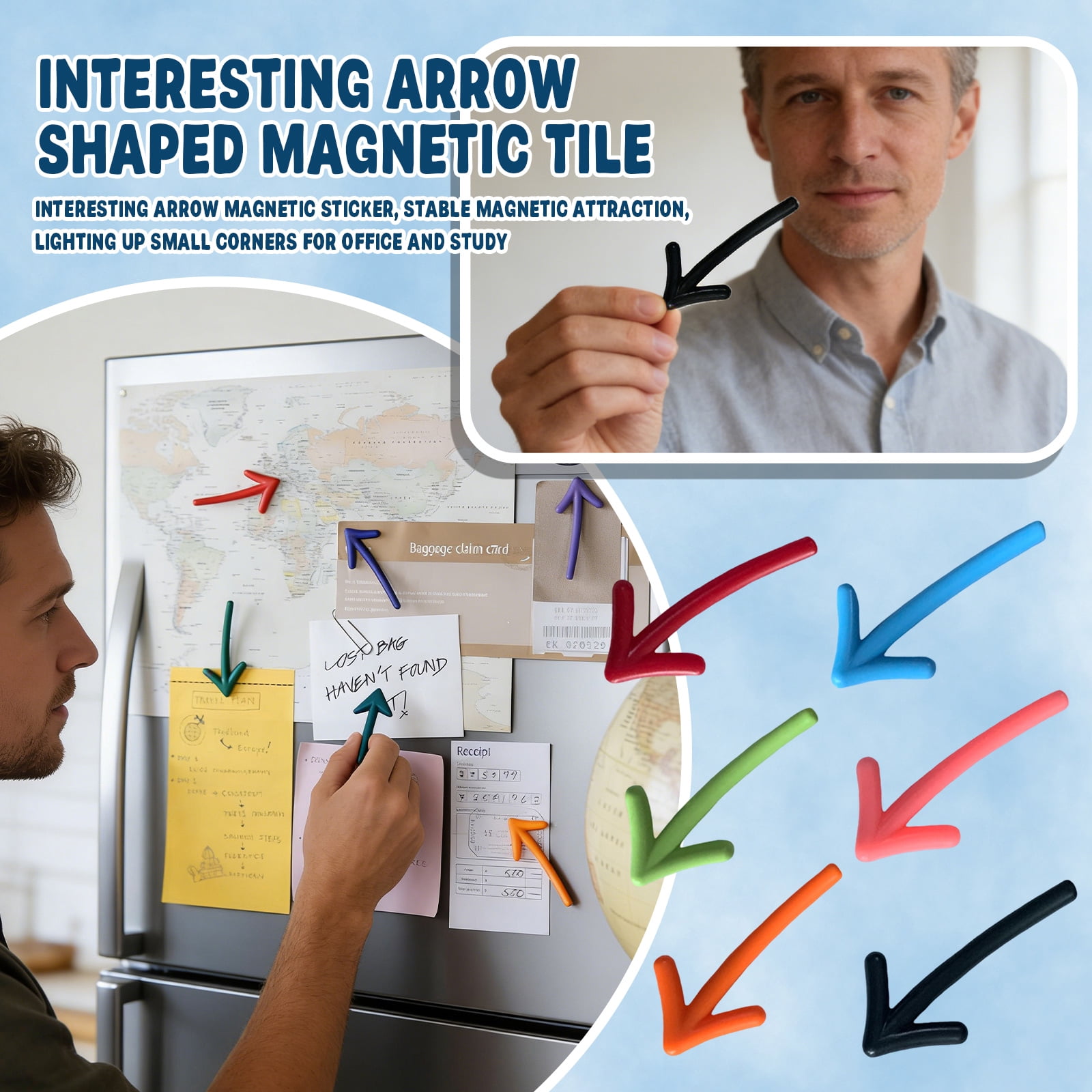 NookHive Creative Arrow Shaped Refrigerator Magnets, 3D Stereoscopic ...