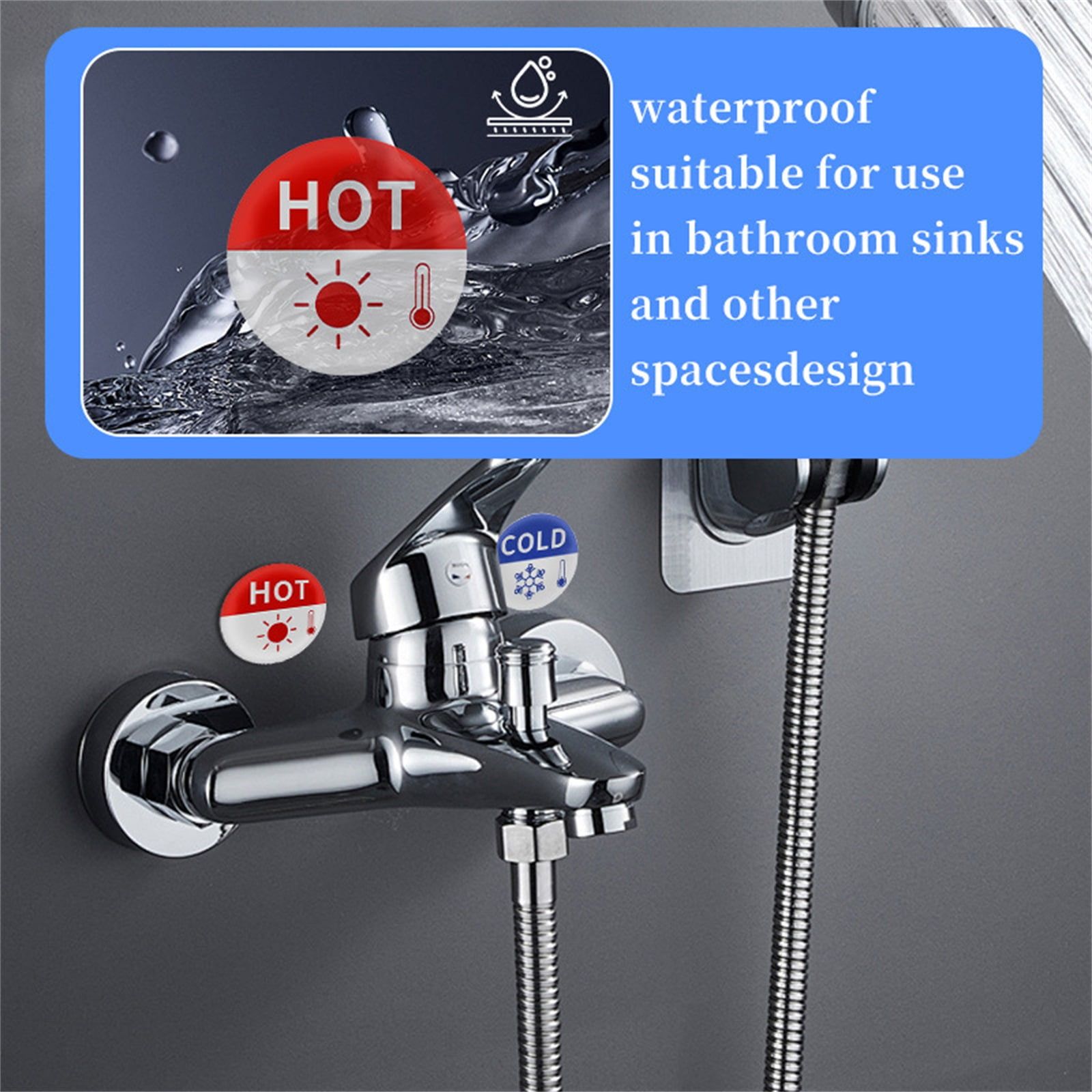 NookHive HOT COLD Temperature Guide Sign Sticker Set, Hot & Cold ...