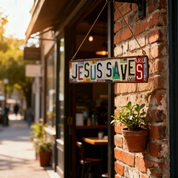 NookHive Salvation Series Wall Decoration, JESUS SAVES Street Sign ...