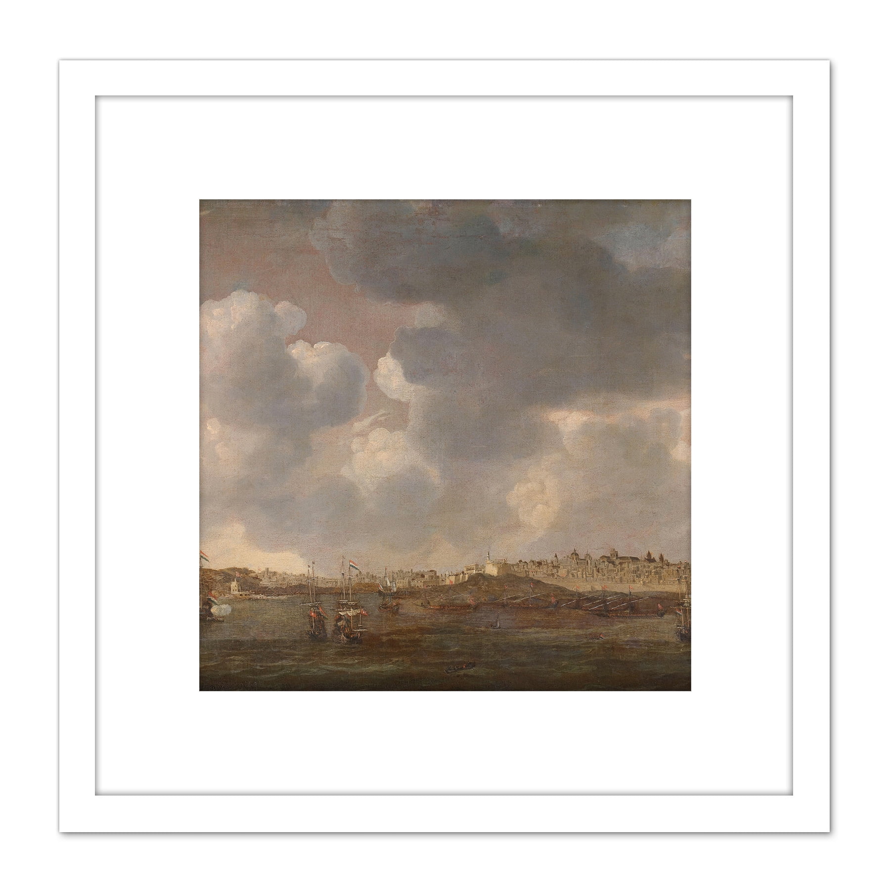 Nooms View Of Salee Morocco Landscape Painting 8X8 Inch Square Wooden ...