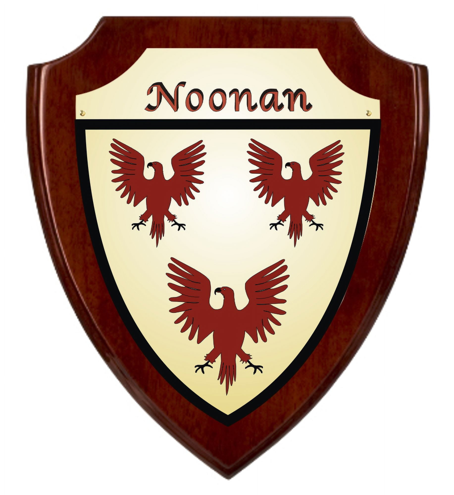 Noonan Irish Coat of Arms Shield Plaque - Rosewood Finish - Walmart.com