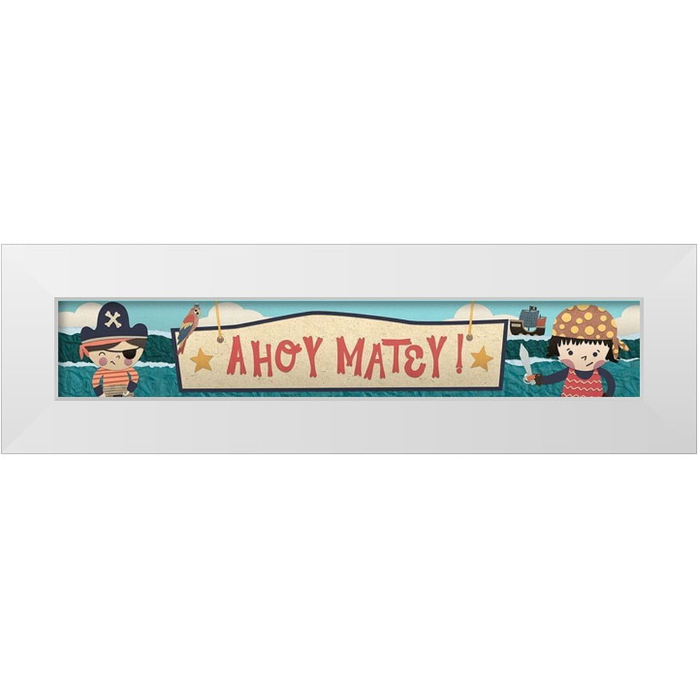Noonday Design 24x7 White Modern Wood Framed Museum Art Print Titled ...