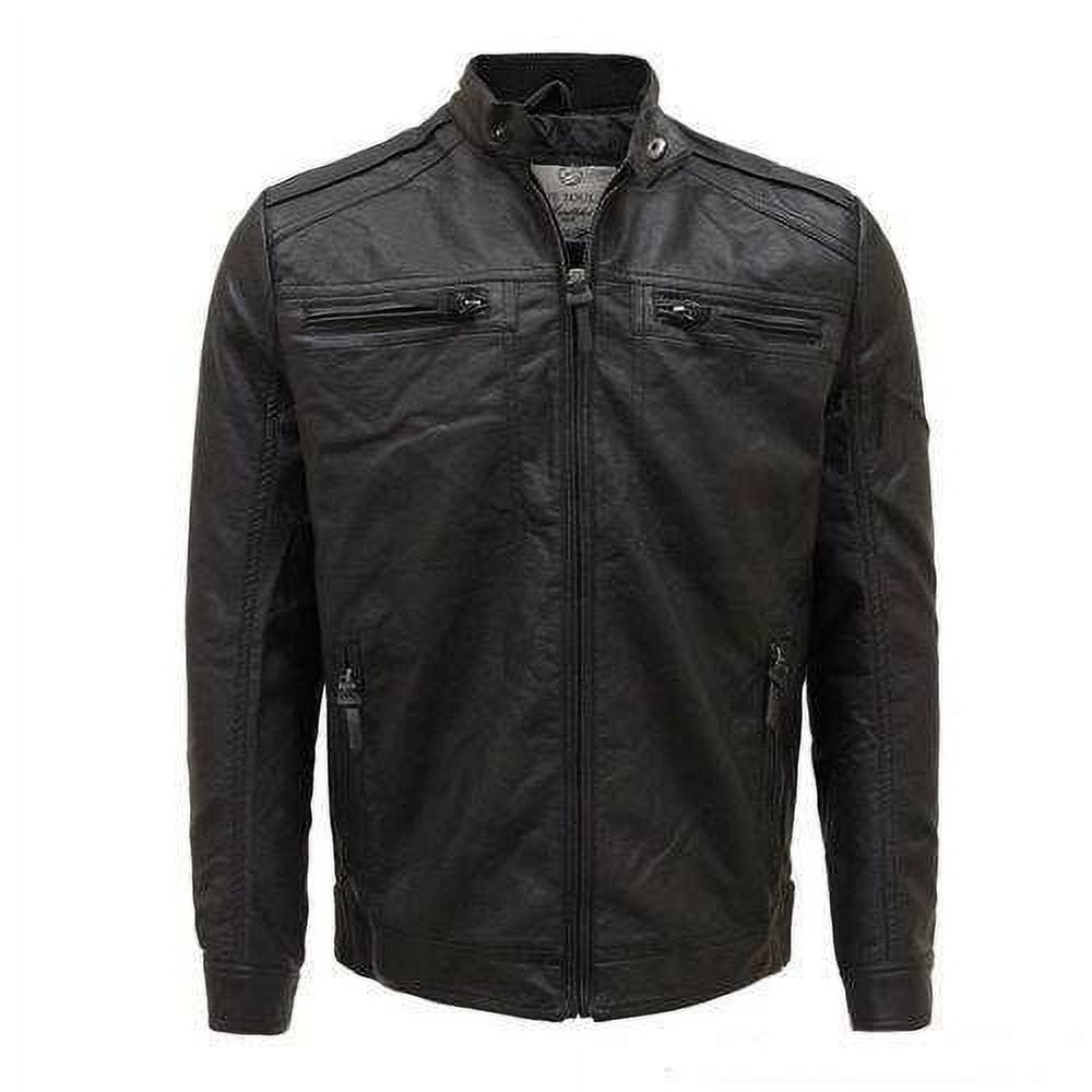 Noora Men’s Black Lambskin Leather Biker Jacket With Zipper & Pocket ...