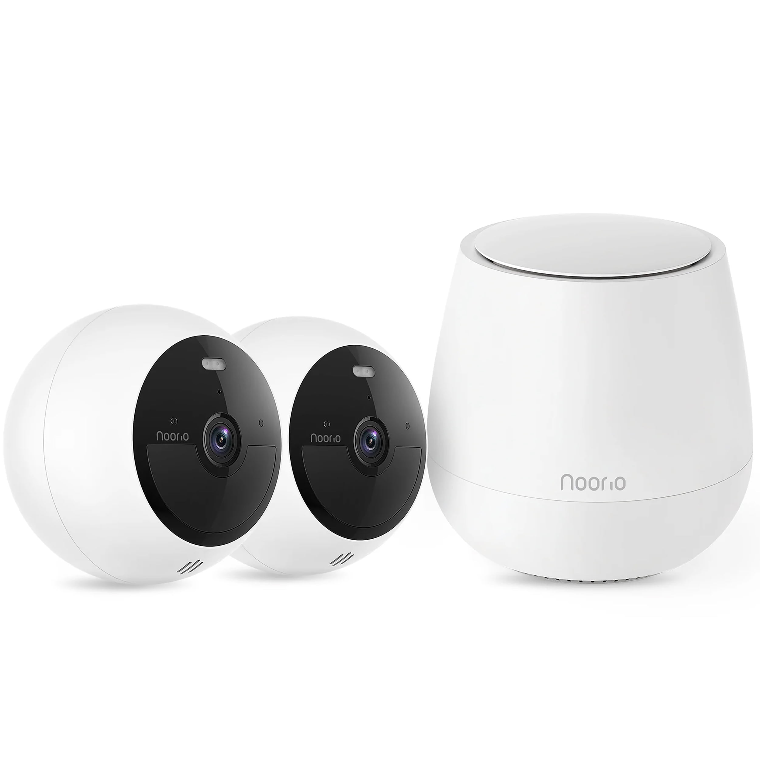 Noorio 2K Wireless Battery Security Cameras & Hub System, 32GB Storage ...