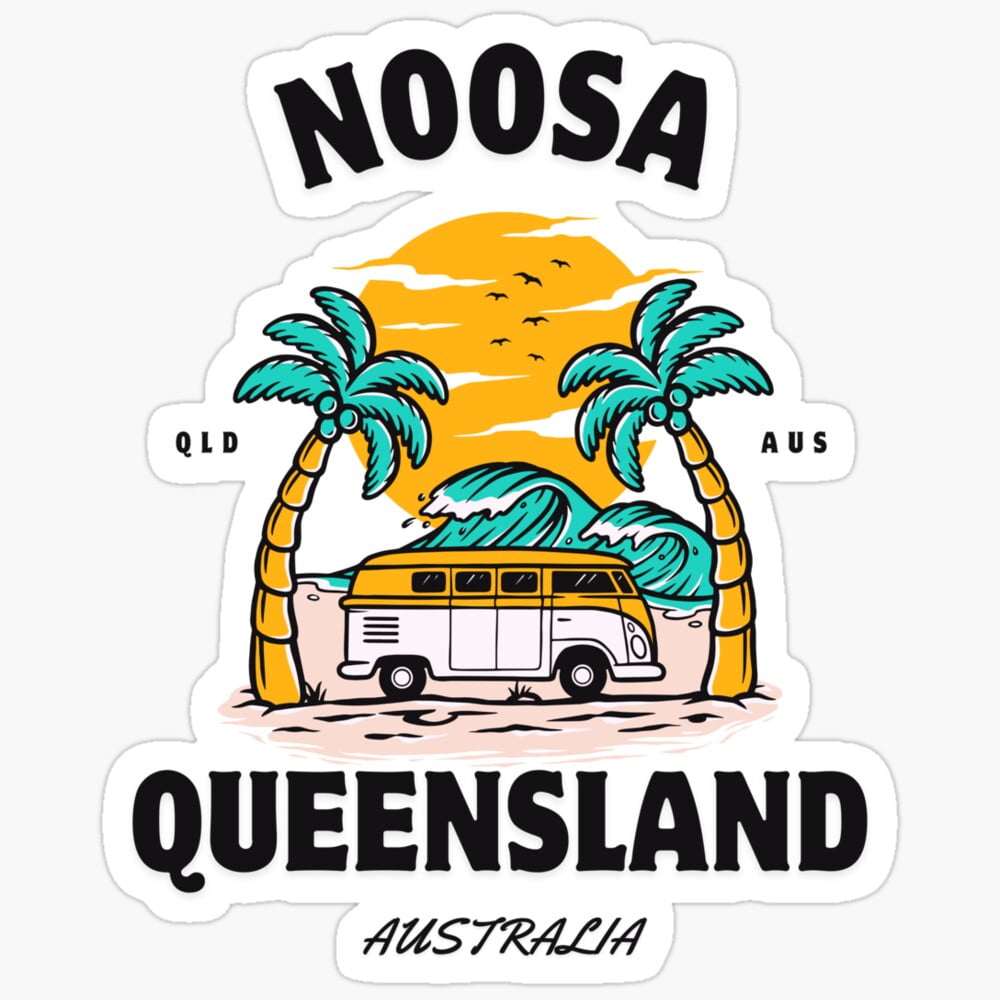 Noosa Beach Queensland Sticker Phone Decal Water Bottle Stickers Car ...