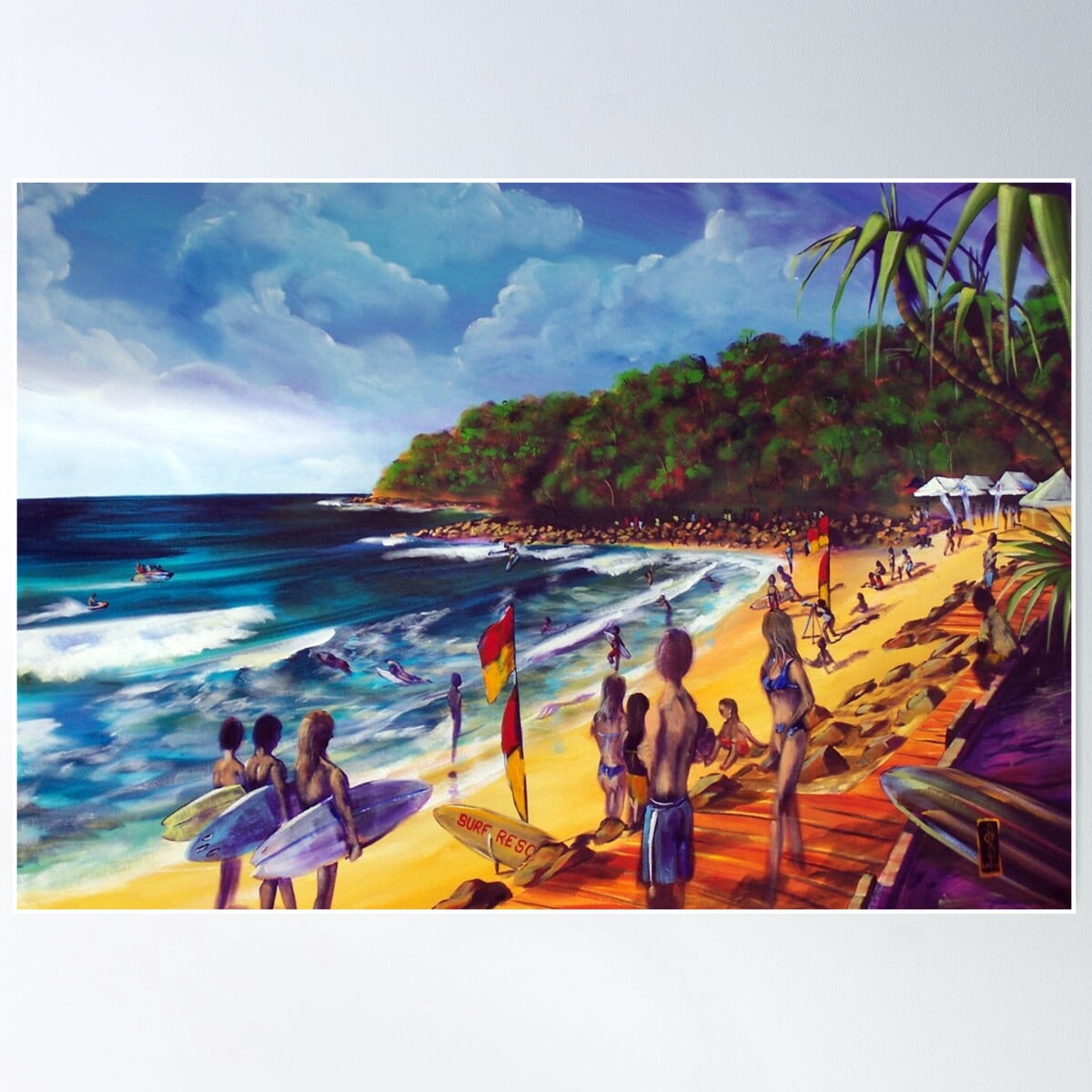 Noosa Festival Of Surf - Artist Bob Gammage Poster Wall Art, Modern ...