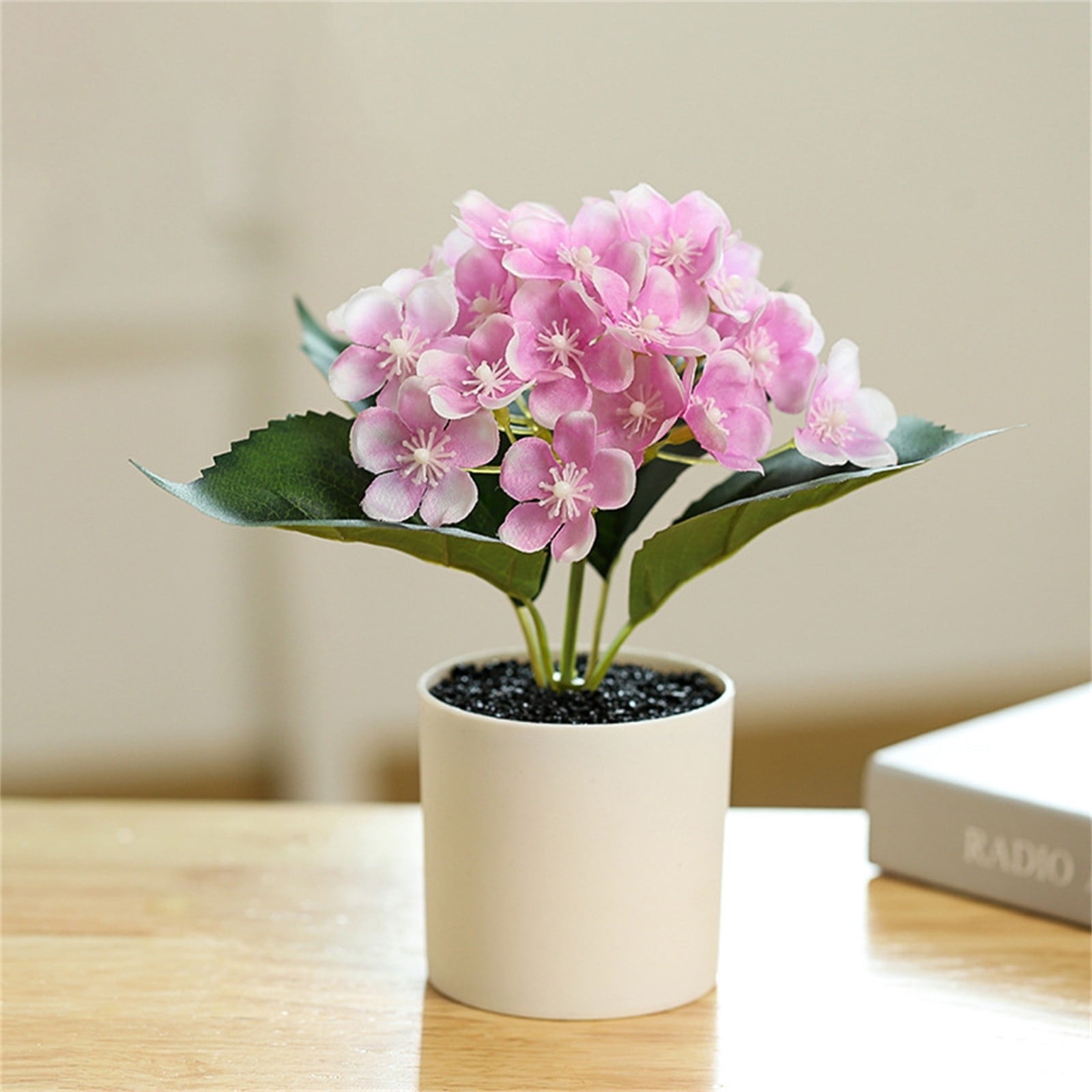 Noothes Artificial Hydrangea Plant with Plastic Pot Realistic Lifelike ...