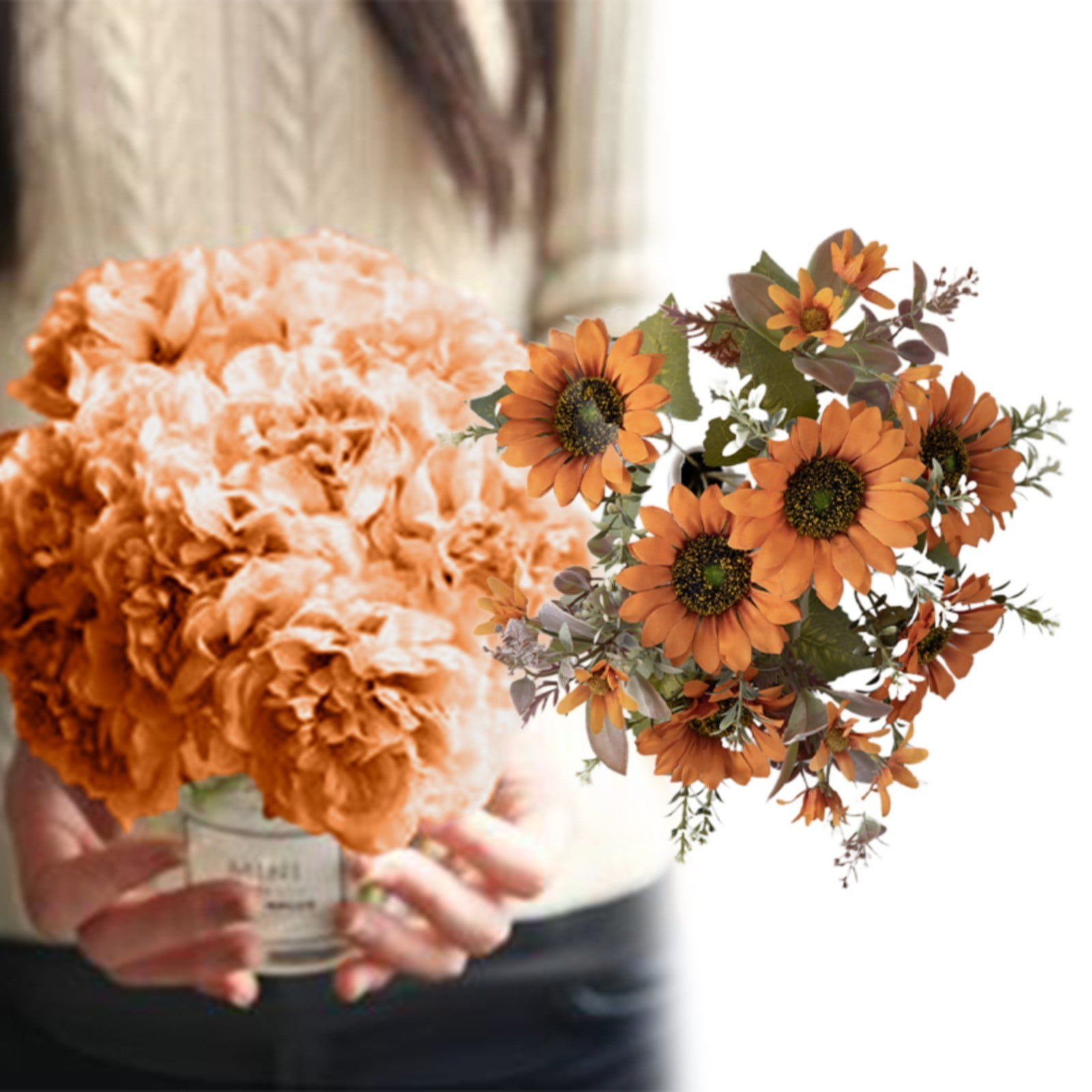 Noothes Artificial Sunflowers Wedding Bouquets, Premium Pan Weave ...