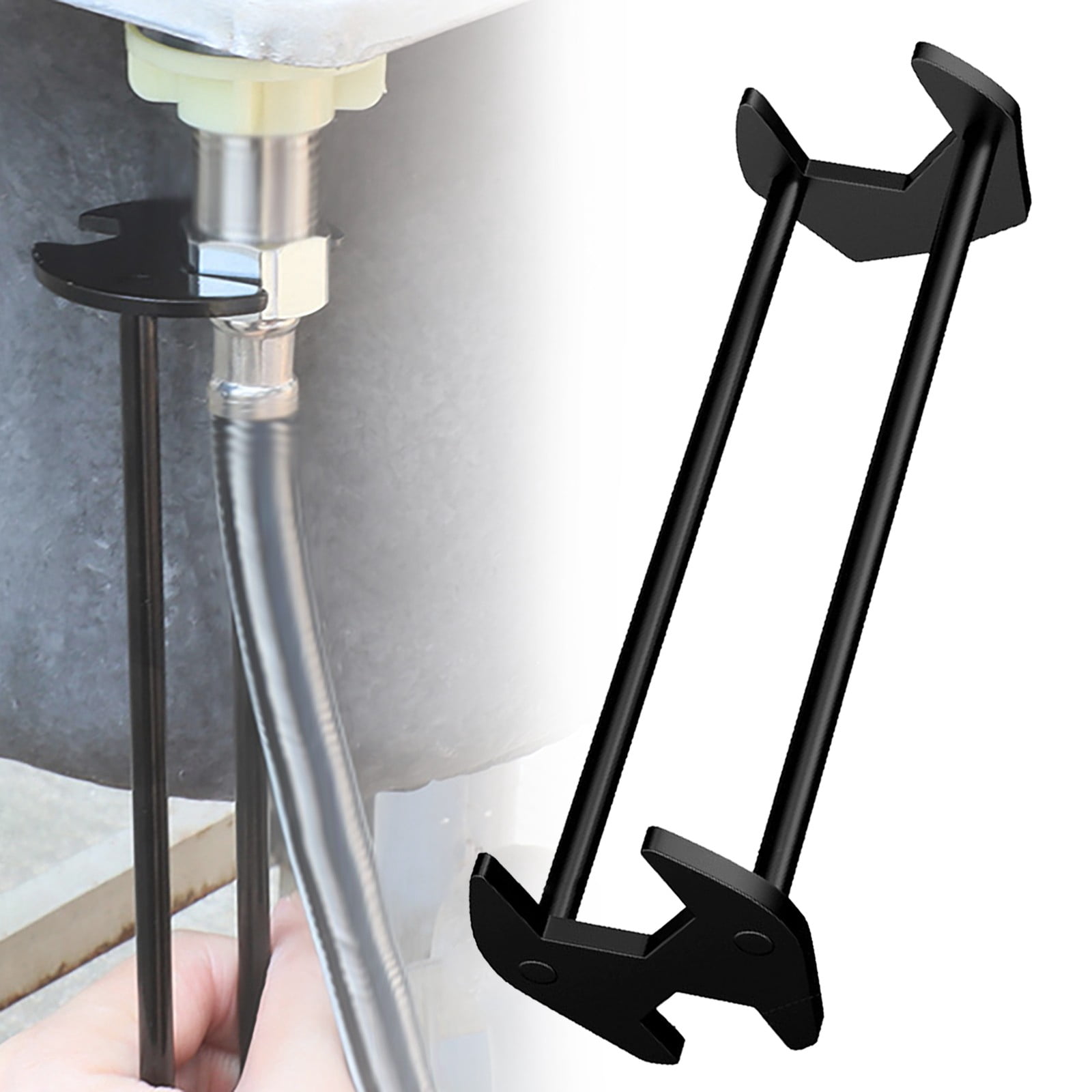 Noothes Basin Wrench for Tight Spaces 4-Jaw Hex Faucet Tool Long Reach ...