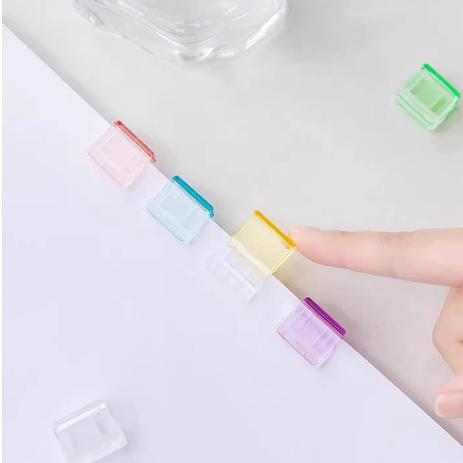 Noothes Book Clips Transparent Color Push Clips with Storage Box ...