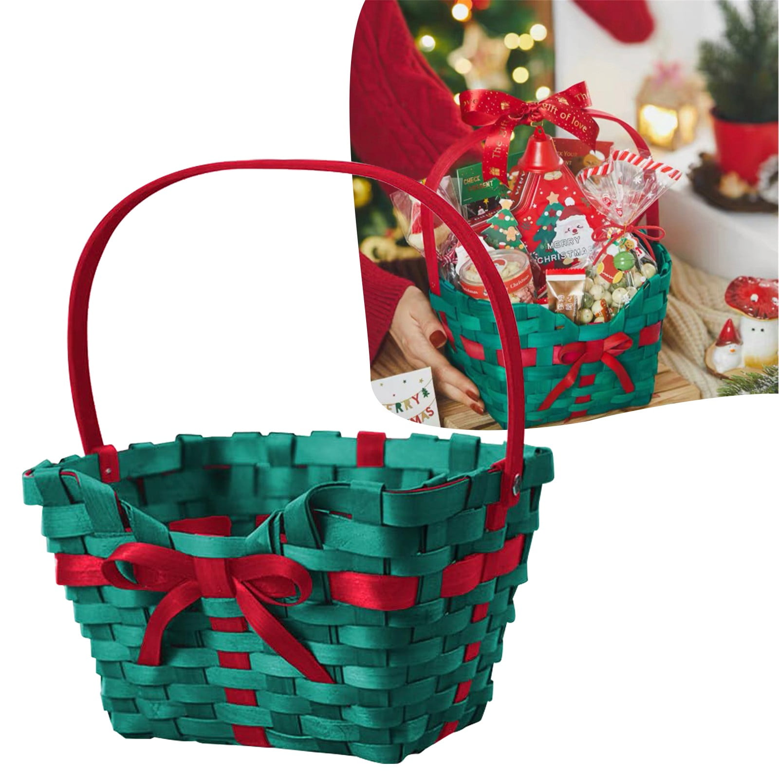 Noothes Christmas Candy Basket Holiday Storage Box for Table ...