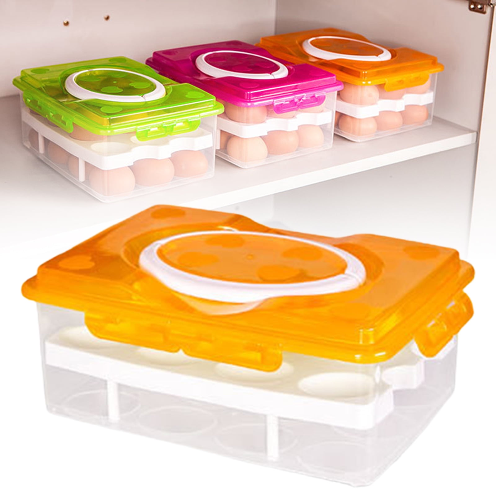 Noothes Deviled Egg Carrier Double Layer 24-Grid Airtight Container ...