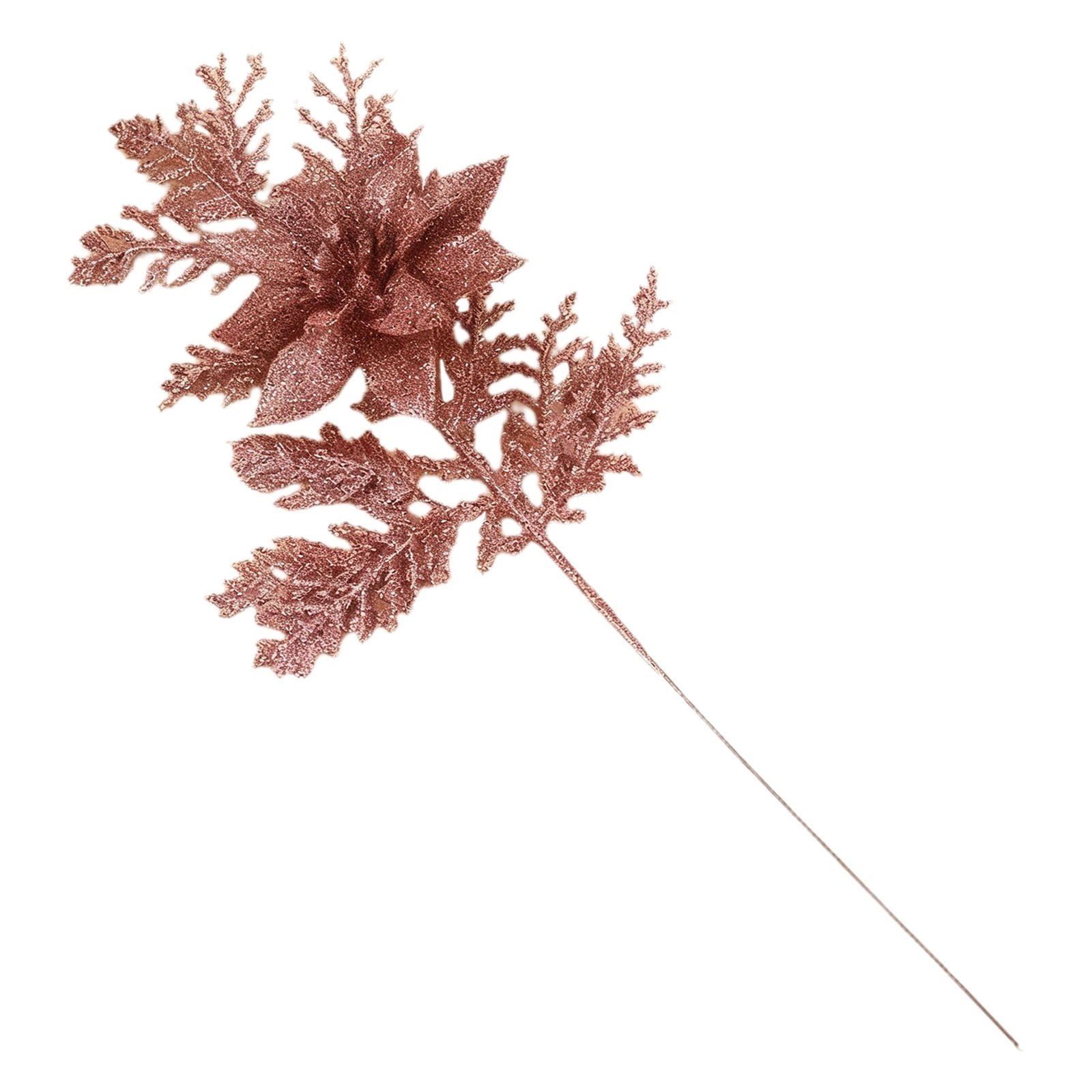 Noothes Glitter Snowflake Christmas Picks with Sparkly Leaves and Stems ...