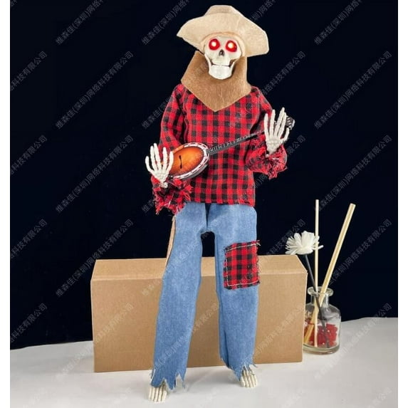 Noothes Motion Sensor Halloween Decoration, Light-Up Skeleton Duo with ...