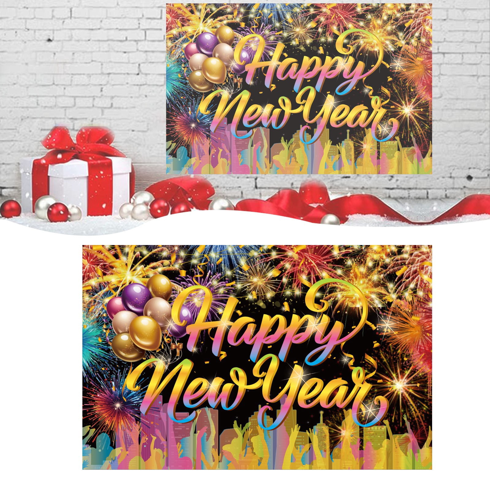Noothes New Years Eve Banners Fabric Happy New Year 2026 Decorations ...