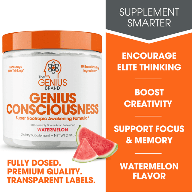 Nootropic Brain Supplement Powder - Boost Focus, Cognitive Function & Memory Booster, Watermelon ...