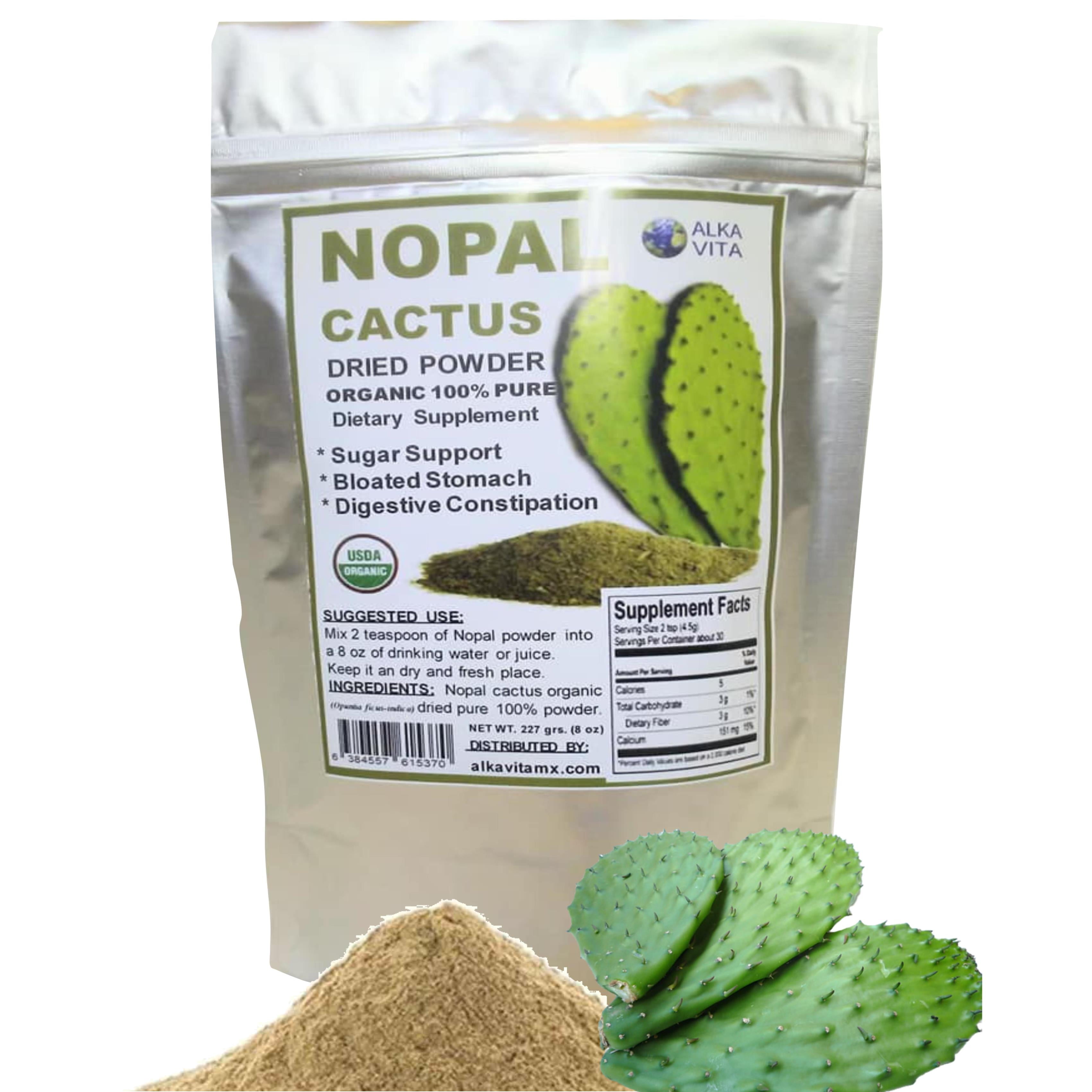 Nopal Cactus Organic Pure Dried Powder Nutri Food 1/2 Lb. By ALKA VITA ...