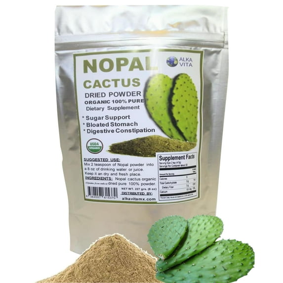 Nopal Cactus Organic Pure Dried Powder Nutri Food 1/2 Lb. By ALKA VITA ...