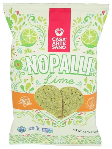 Nopalli Cactus Lime Tortilla Chips 4.5 oz (Pack of 12) - Walmart.com
