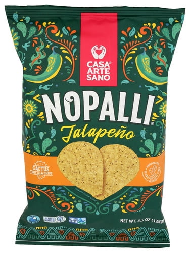 Nopalli Chips Cactus Tortilla Jalapeno 4.5 oz (Pack of 12) - Walmart.com