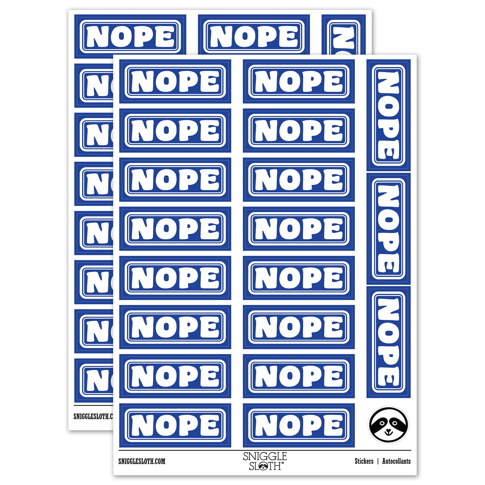 Nope Bold Border School Teacher Sticker Set - Dark Blue - Gloss Finish ...