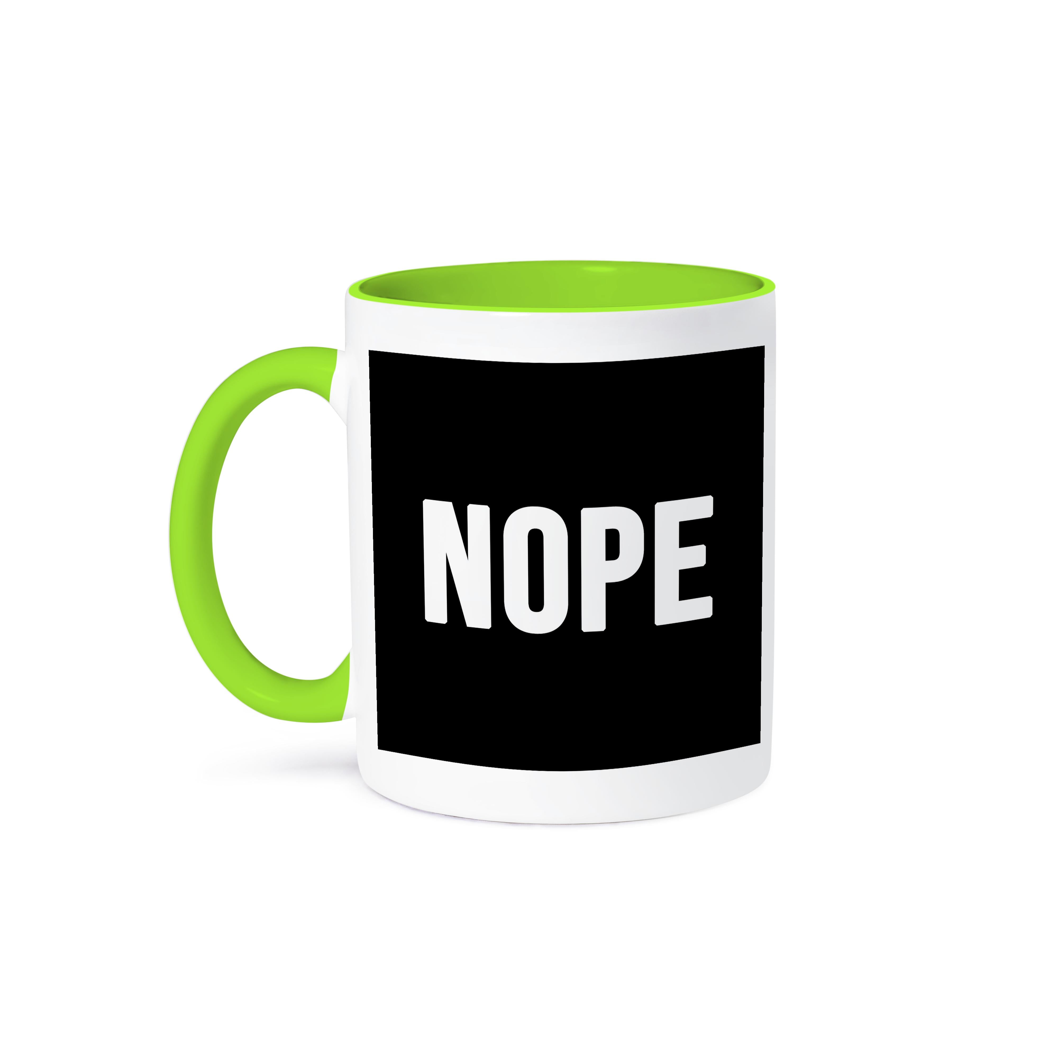 3drose, Nope. Bold White Lettering on Black Background., 15oz Two-tone ...