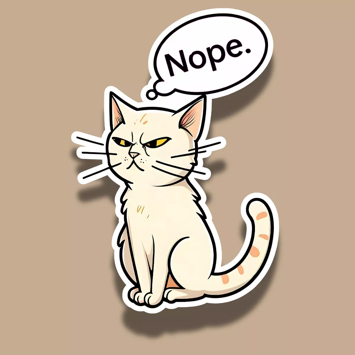 DOPASTICKER Nope Cat Annoyed Defiant Attitude Mood Sticker Decal ...