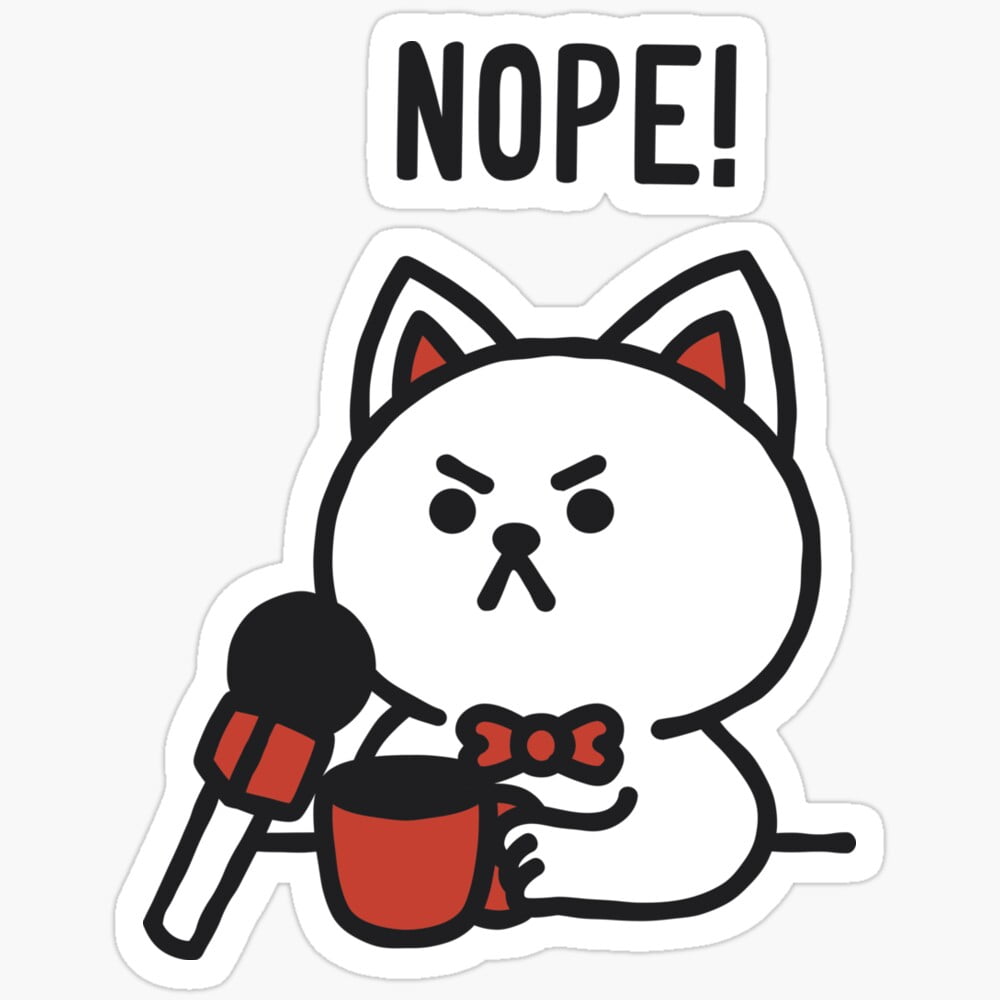 Nope Cat Monday Sticker Phone Decal Water Bottle Stickers Car Decals ...
