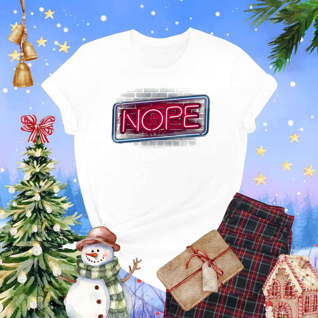 Nope Neon Lights Bold Urban Retro Aesthetic Style Unisex T-Shirt up to ...