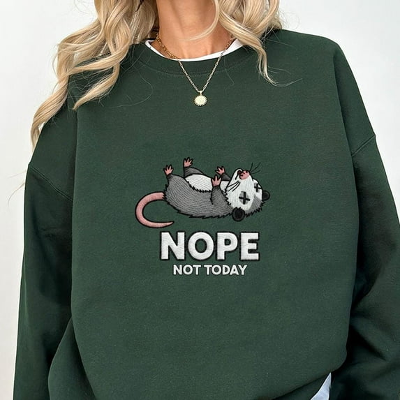 Nope Not Today Embroidery Design, Funny Oppossum Embroidery File, Feral ...
