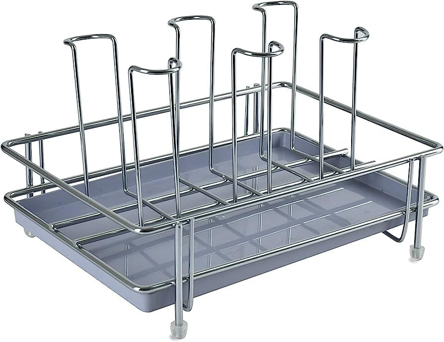 Nopse Glass Stand Stainless Steel 6 Glass Holder Stand with Removable ...