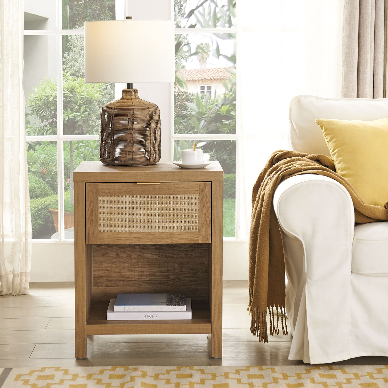 Sauder Center City Side Table, Champagne Oak Finish - Walmart.com